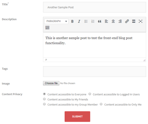 Create Front-end Blog Posts in WordPress for Authors - ProfileGrid