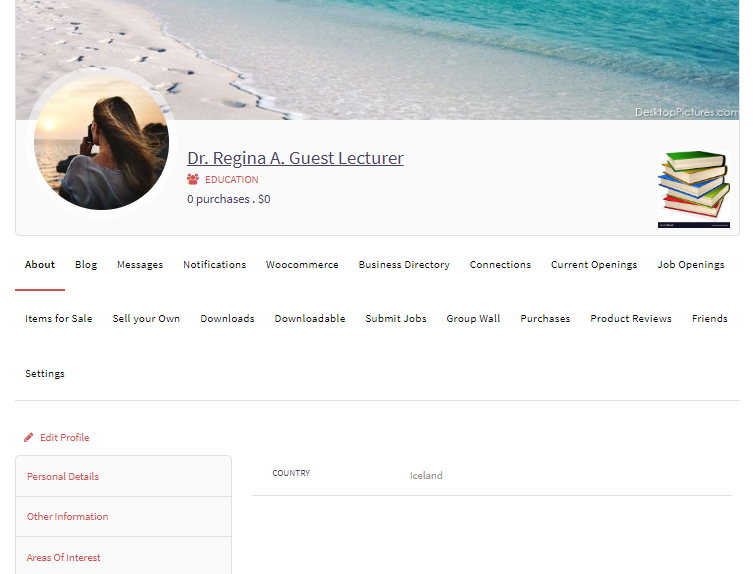 Frontend view - ProfileGrid